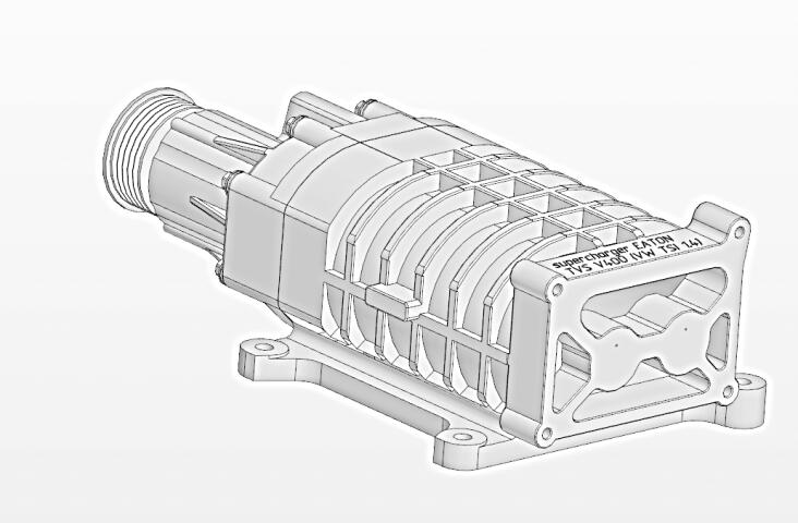 Продажа 3D-модели "Supercharger compressor EATON TVS V400 ( VW TSI 1.4 )"