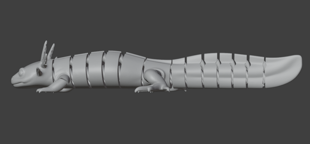 Продажа 3D-модели "Flexi Articulated Axolotl — Print-in-Place Cute ...