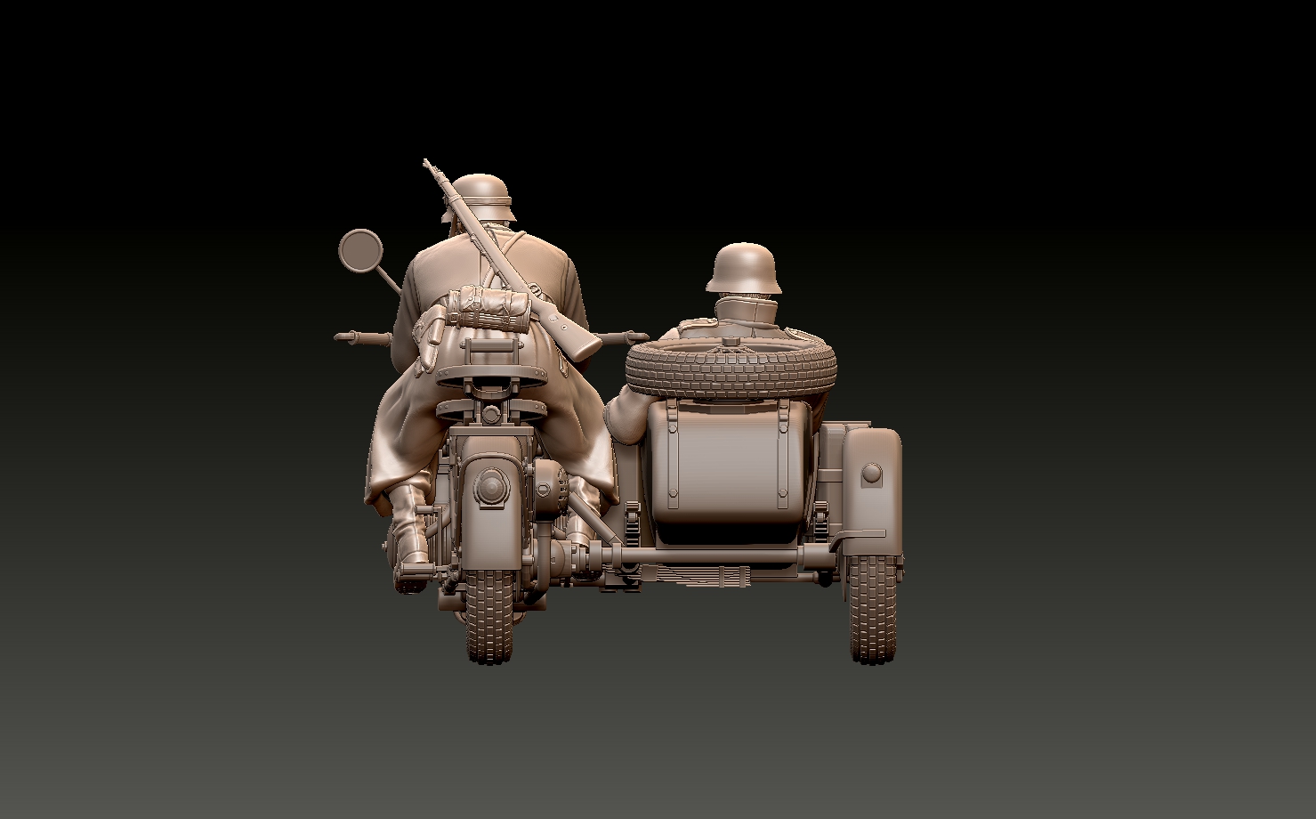 Продажа 3D-модели "немецкий солдат 112 bmw r 75 мотоцикл"